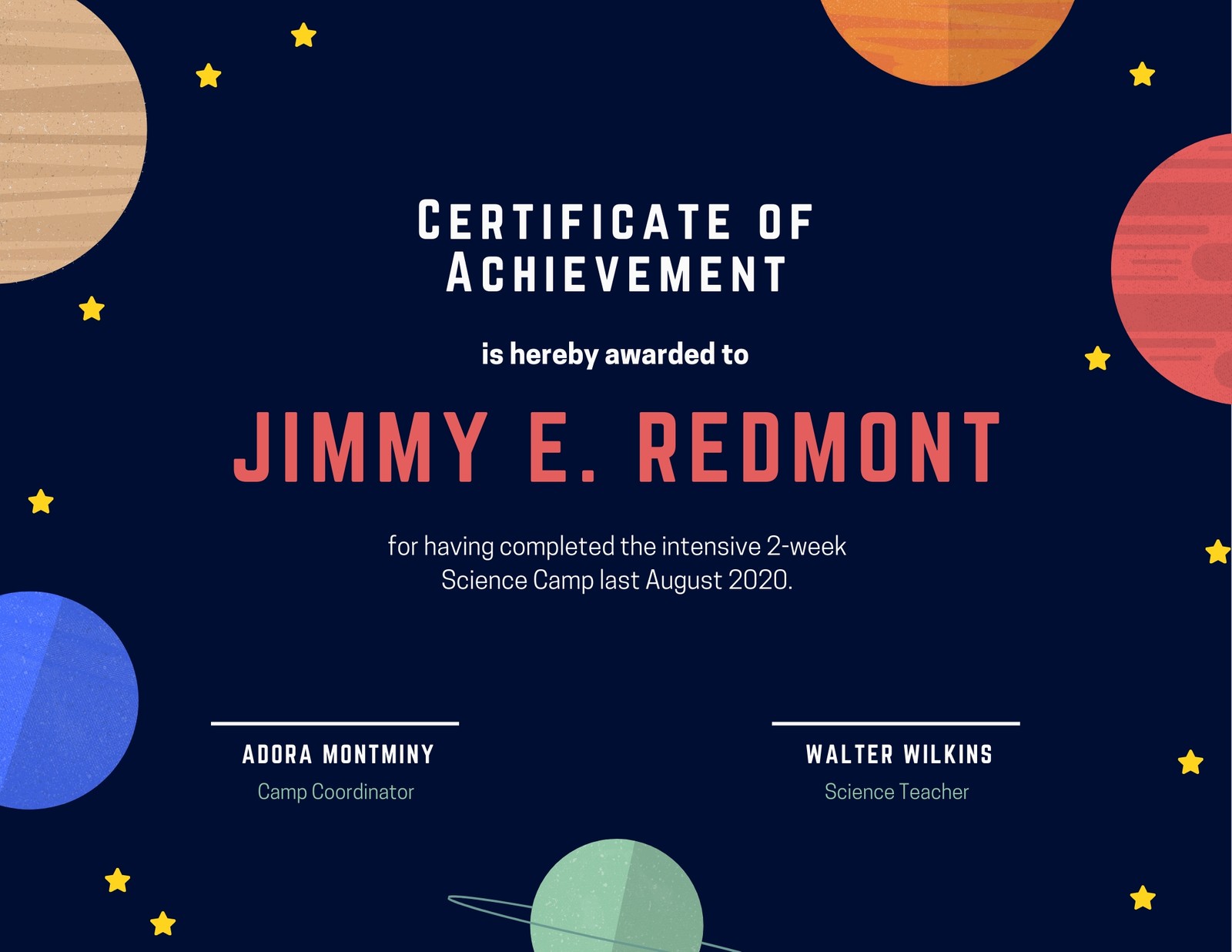 Create Nasa Certificate Of Appreciation