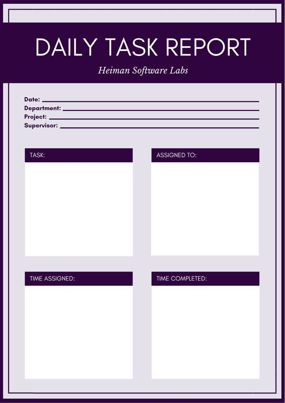 Free printable, customizable daily report templates | Canva