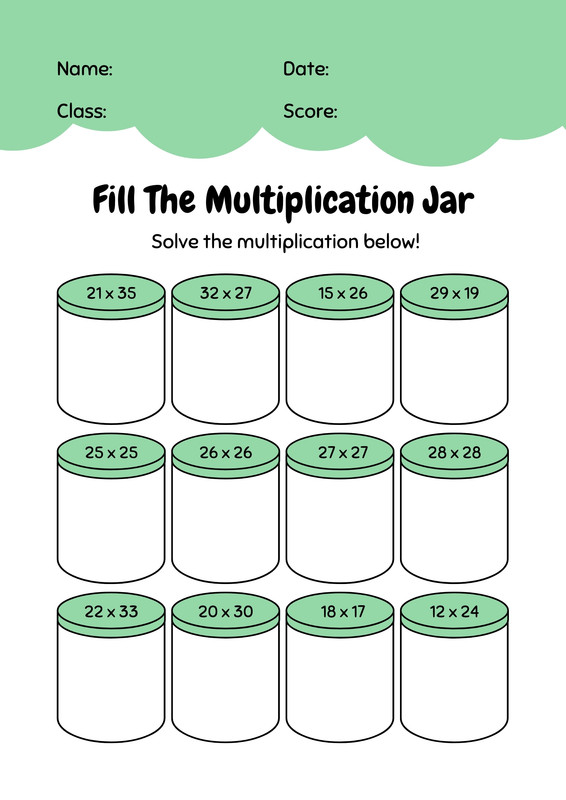 Page 3 - Free multiplication worksheet to use and print | Canva