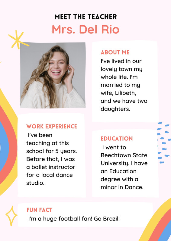 Page 2 - Free custom printable meet the student/teacher templates | Canva