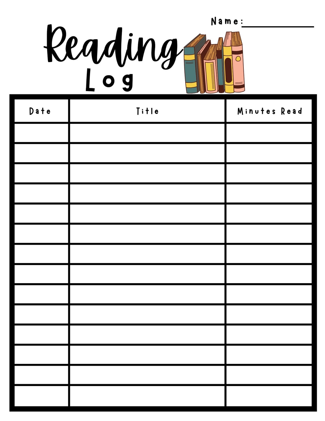 Free and customizable reading log templates