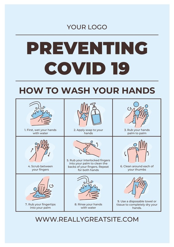 Free customizable handwashing poster templates | Canva