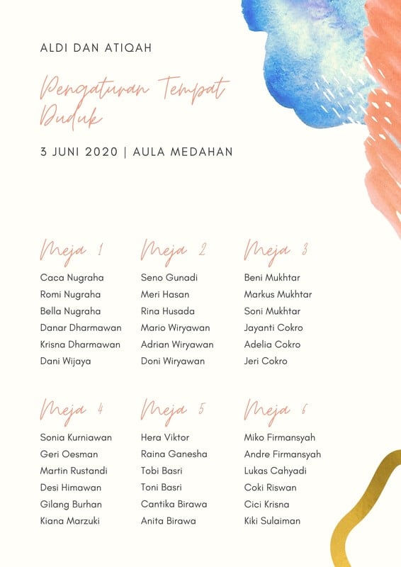 Gratis Contoh Denah Tempat Duduk Keren - Canva