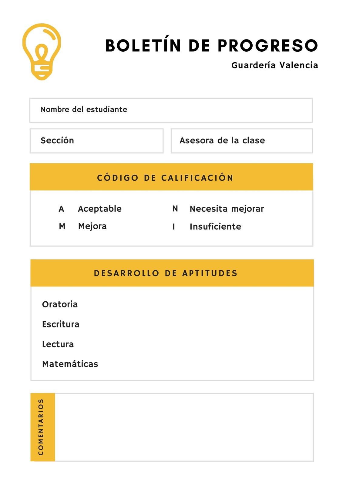 Plantillas para boletas de calificaciones de preescolar | Canva