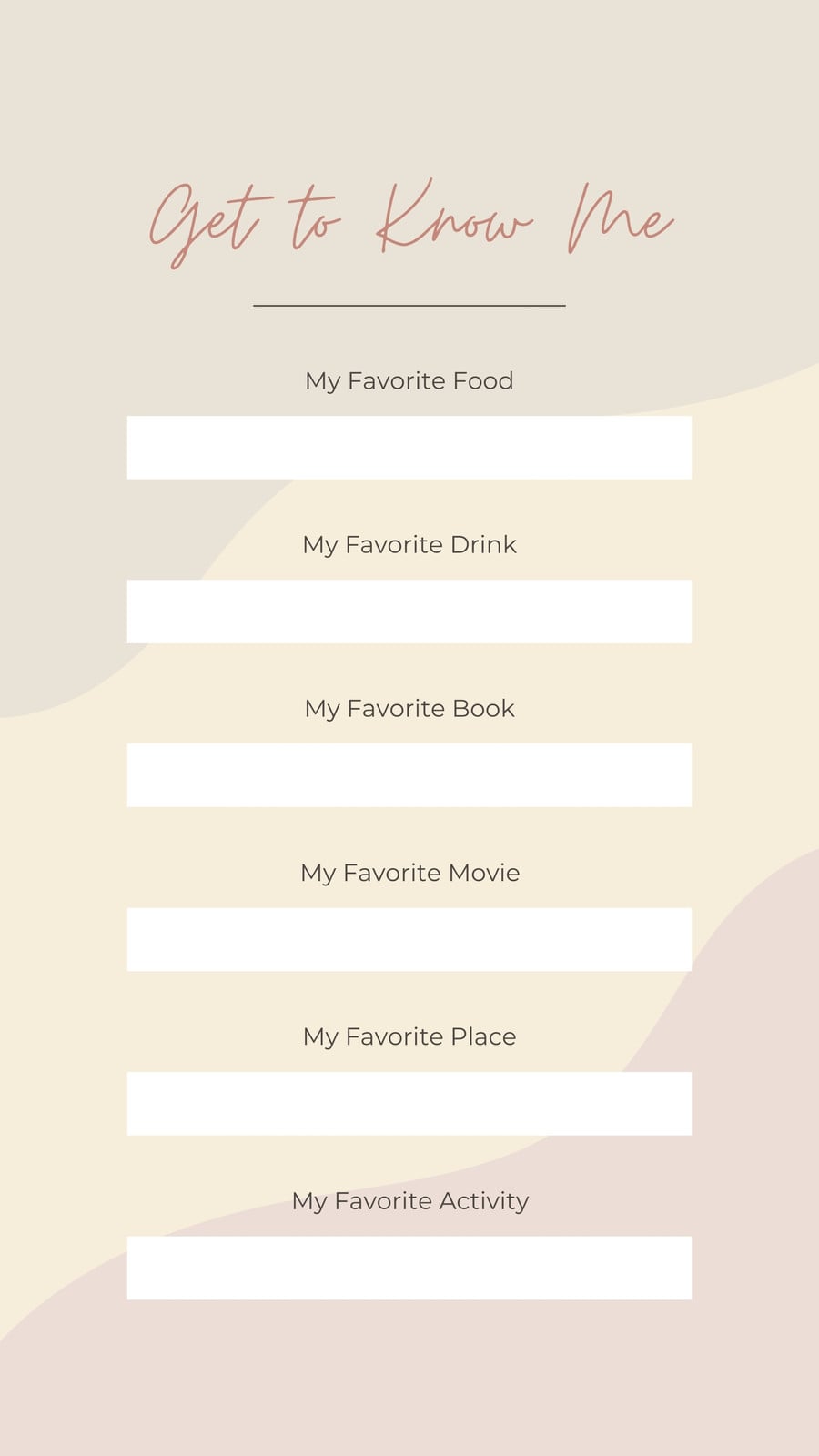 Free and customizable get to know me templates | Canva