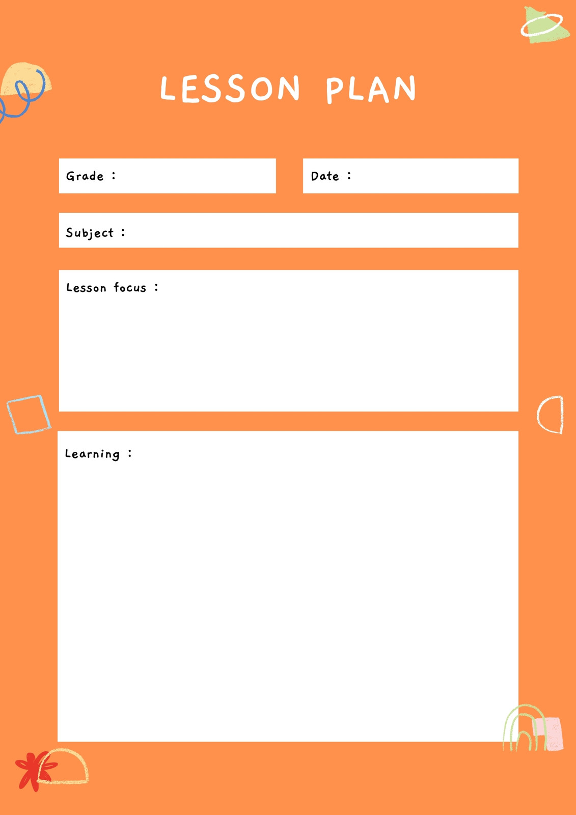 Page 15 - Free and customizable art lesson plan templates | Canva