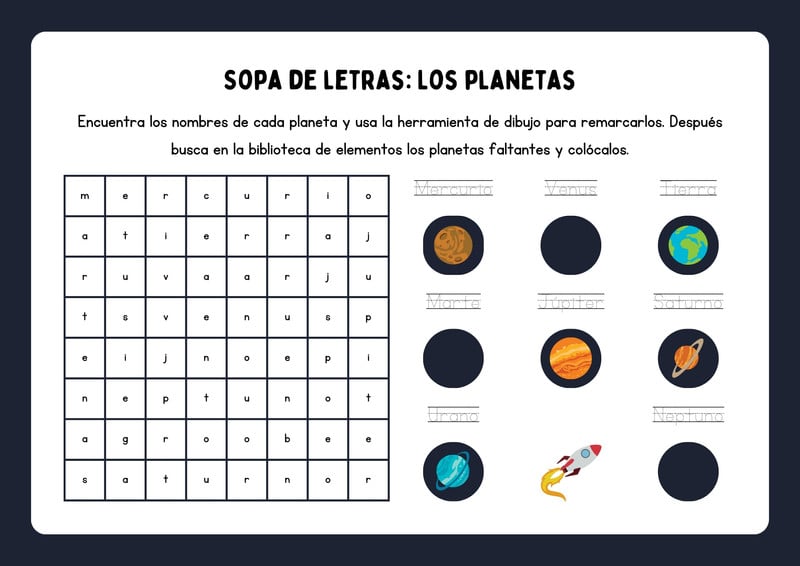 Sopa De Letras Del Sistema Solar