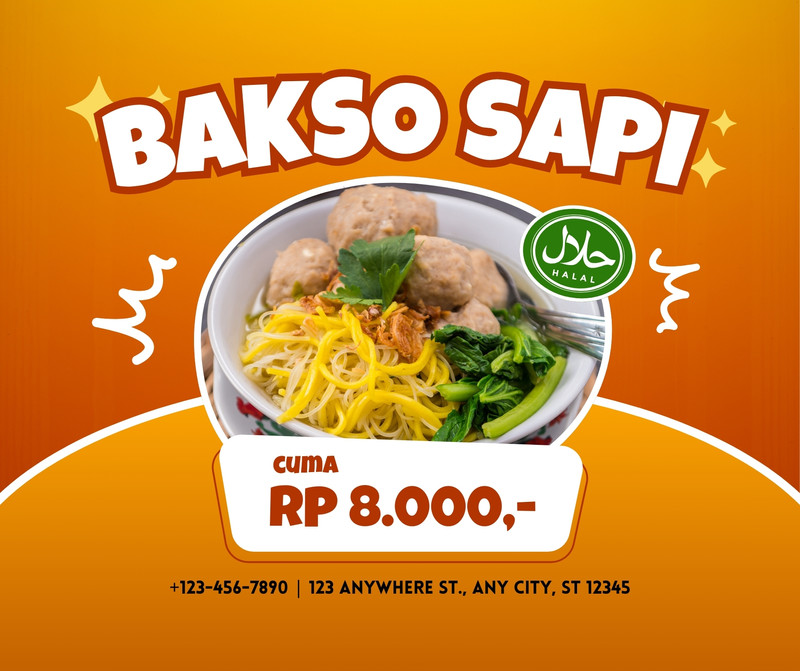 Gratis desain contoh bakso - Canva