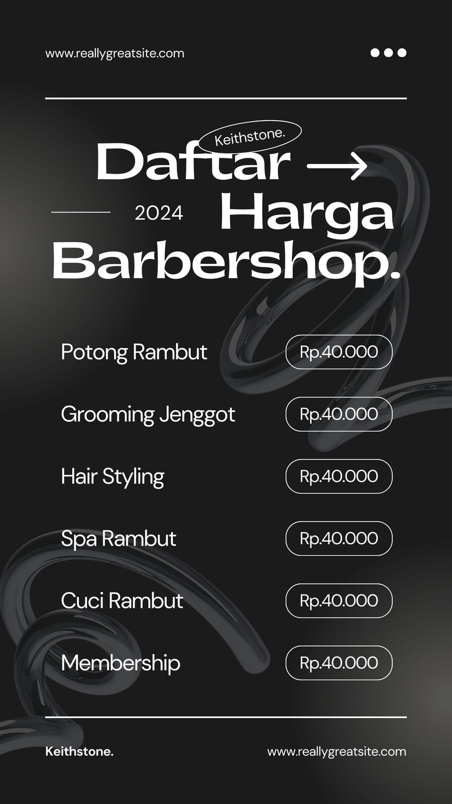 Gratis desain contoh daftar harga - Canva