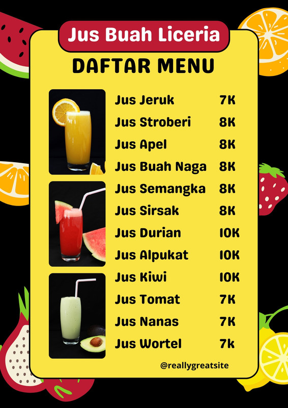Gratis desain contoh jus - Canva