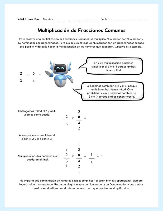 Hojas De Trabajo Para Multiplicar Fracciones Mixtas 630x315