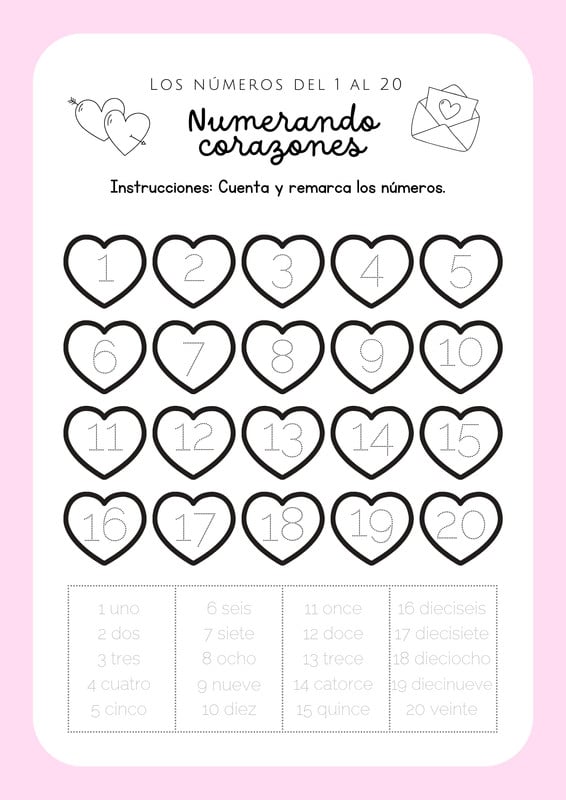 Hojas De Trabajo De San Valentín