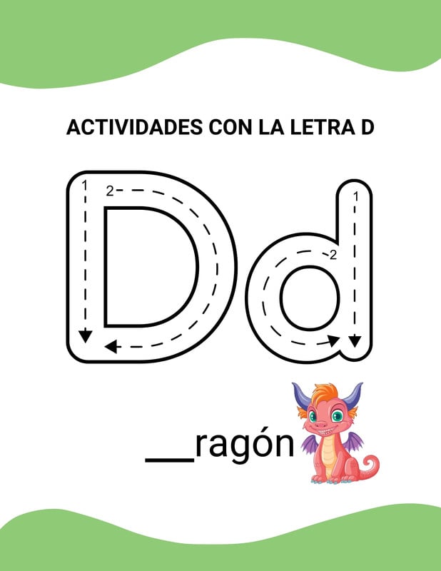 Hojas De Trabajo Y Actividades De La Letra D