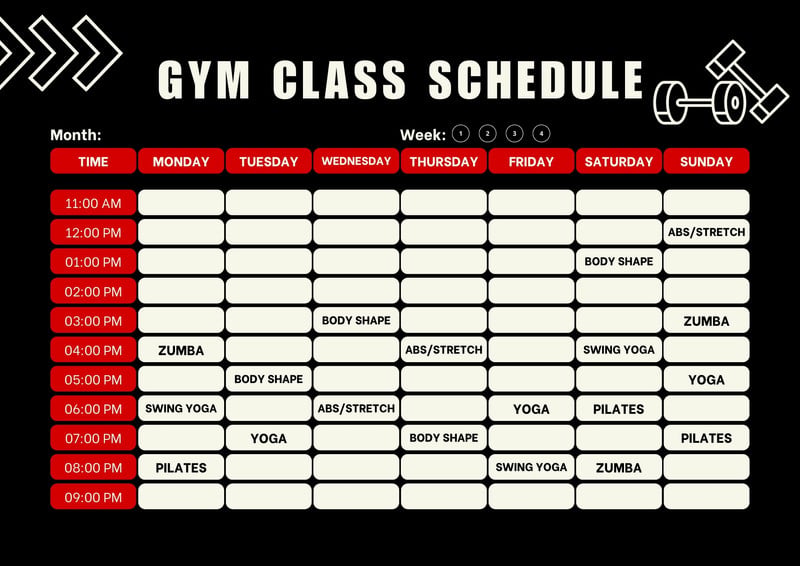 Gym Class Schedule Template Heres What Industry Insiders Gym Schedule