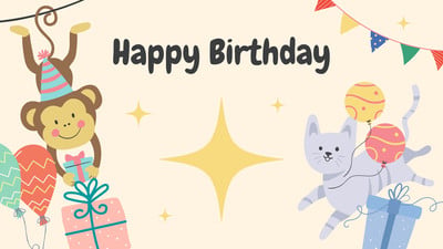 Free custom birthday Zoom background templates | Canva