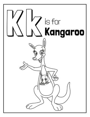 K Is For Kangaroo Coloring Page Kangaroo Craft For Kids: Color, Cut,