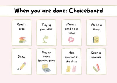 Free and customizable choice board templates