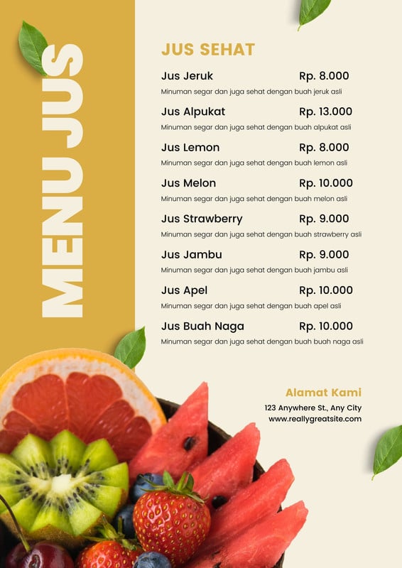 Gratis desain contoh jus - Canva