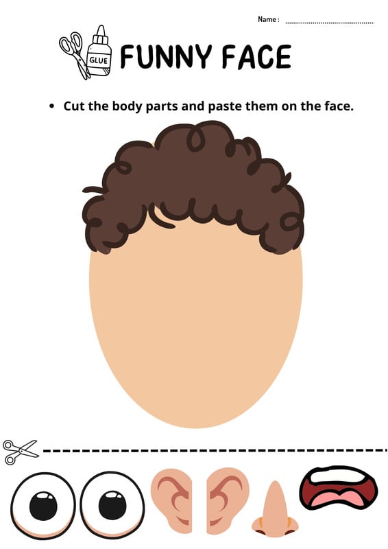 Cut And Paste Body Parts Worksheet My Body | Preschoolearn.com