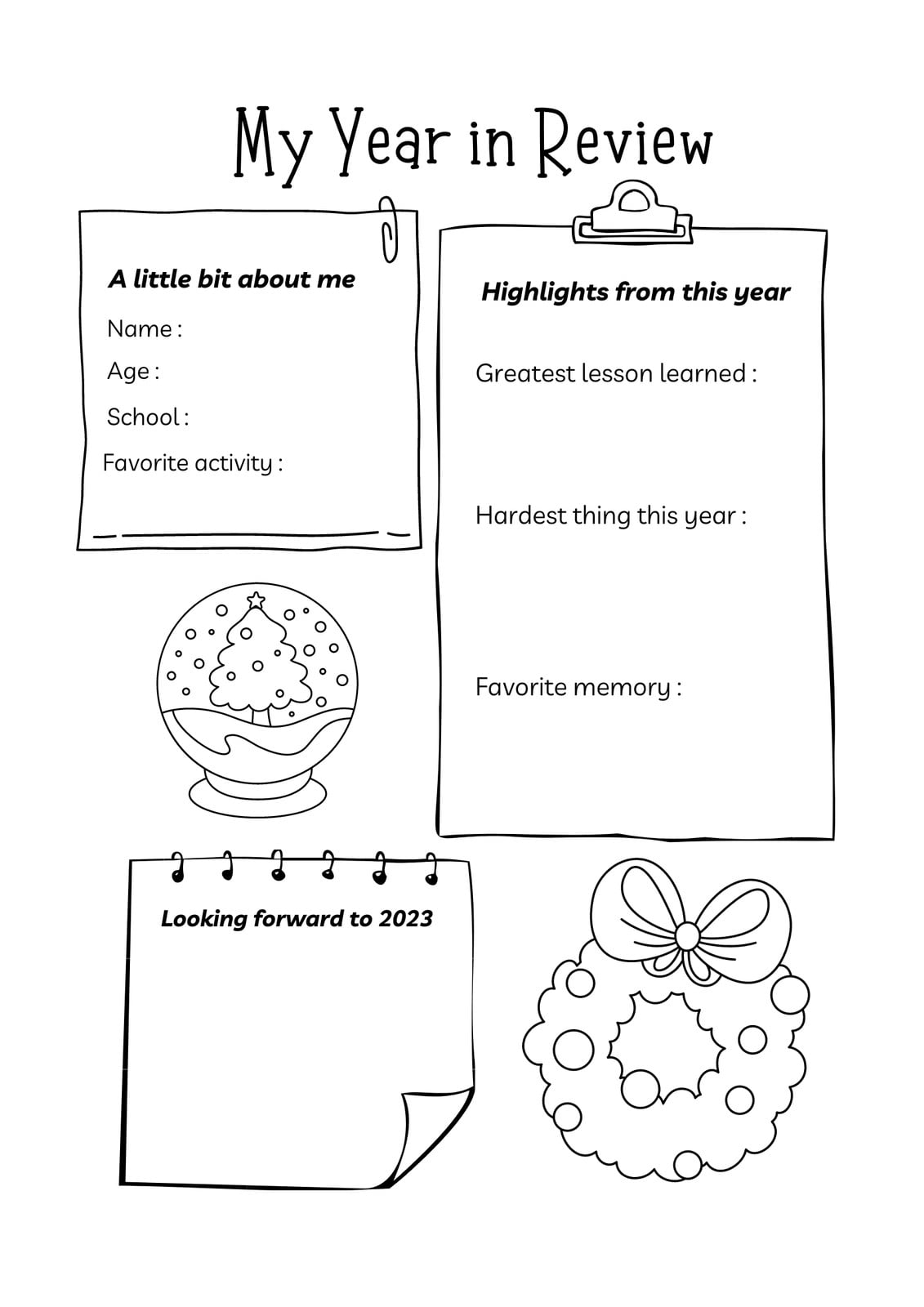 Free and customizable year in review templates