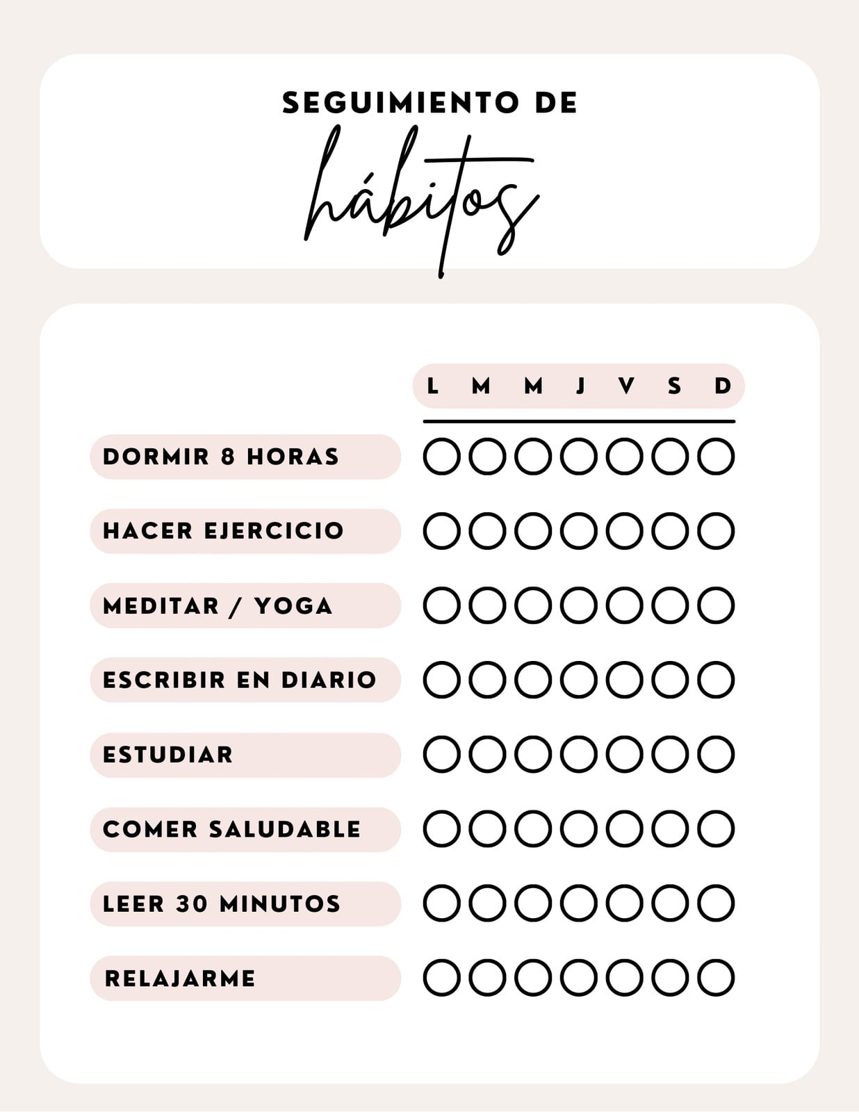 Plantillas habitos - Gratis y editables - Canva