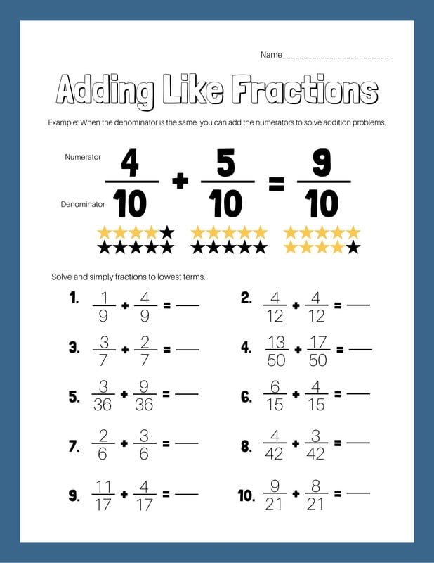 Customize 141+ Fraction Worksheets Templates Online - Canva