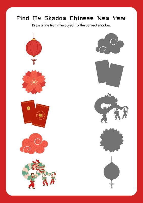 Chinese New Year 2014 Worksheets For Kindergarten