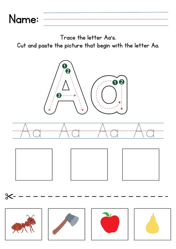 Beginning Sound Worksheets Cut And Paste