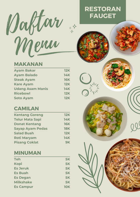 Desain Menu Makanan & Minuman Spesial Gratis | Canva