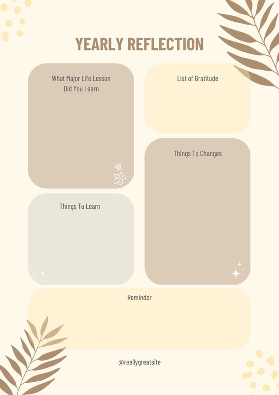 Free and customizable reflection templates
