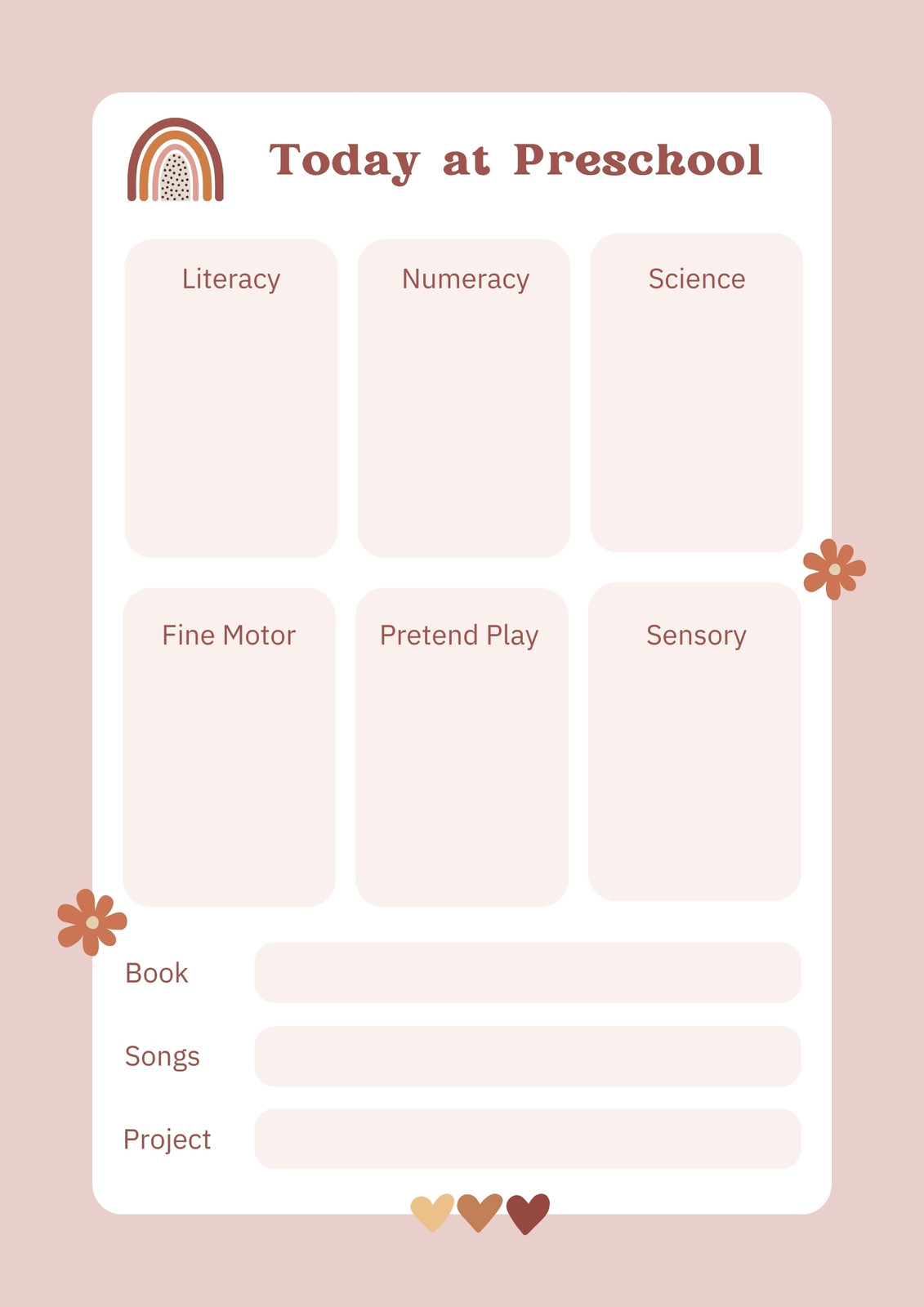 Free to print preschool weekly lesson plan templates | Canva