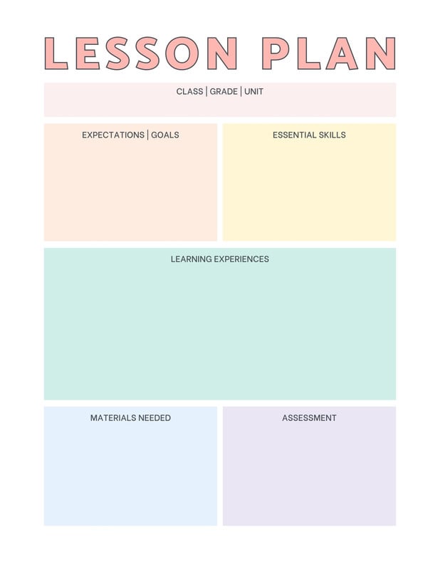 Free to print preschool weekly lesson plan templates | Canva