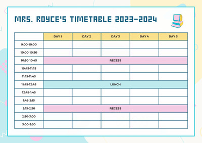 Timetables - SenoritaKJ - Canva