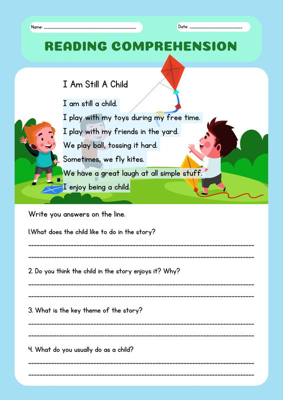 Free Printable 1st Grade Reading Comprehension Worksheets 1st Grade