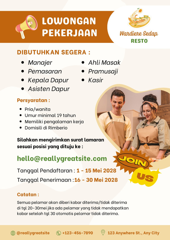 Gratis Contoh Template Flyer Lowongan Kerja | Canva