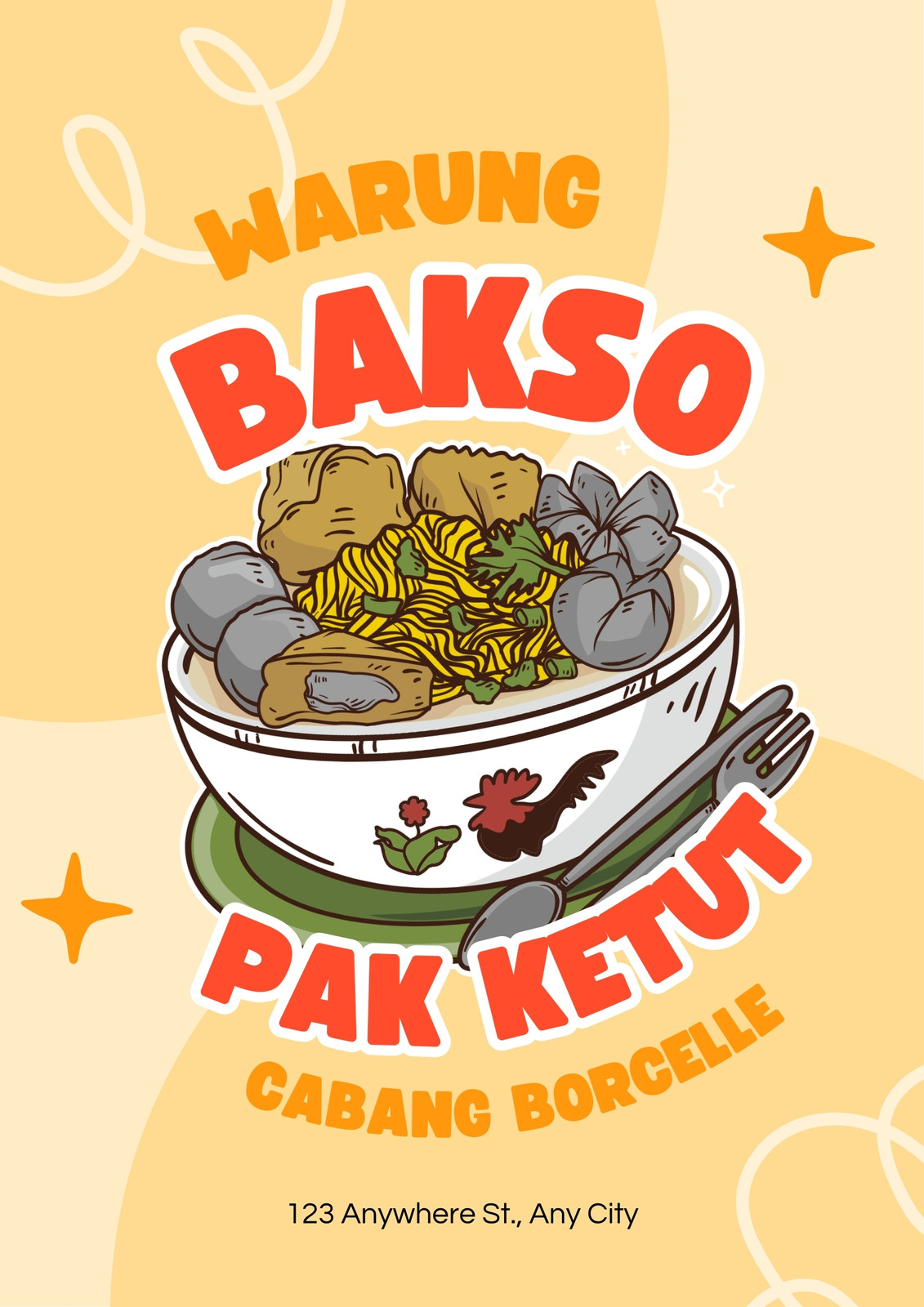 Gratis desain contoh bakso - Canva