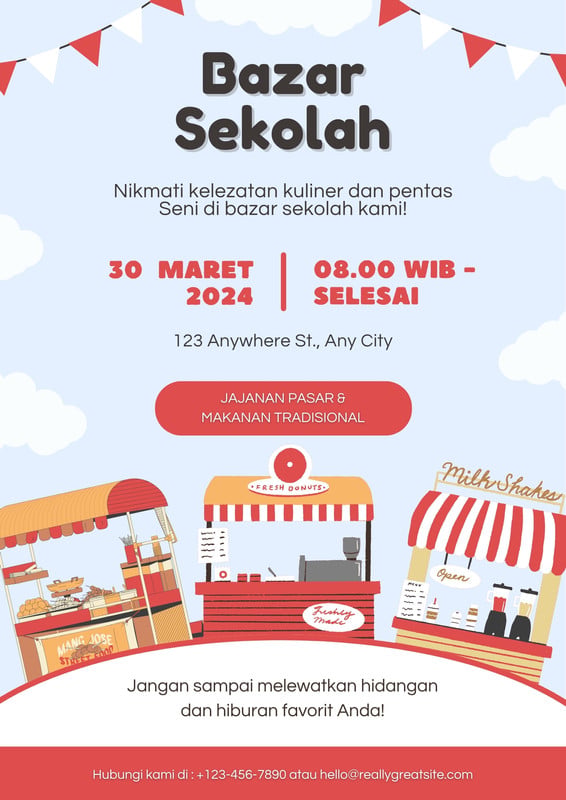 Gratis desain contoh bazar - Canva