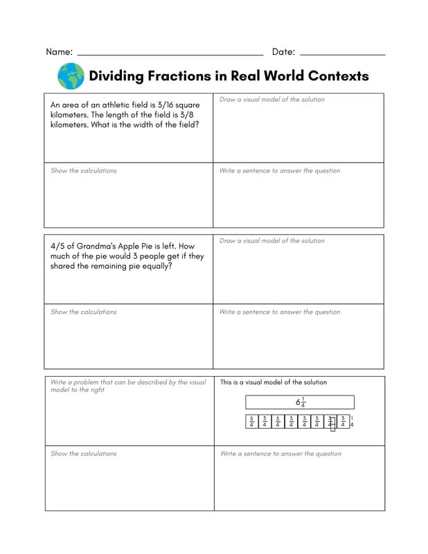 Customize 141+ Fraction Worksheets Templates Online - Canva
