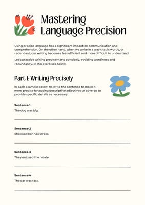 Using Precise Language Worksheets To Kill A Mockingbird Writing