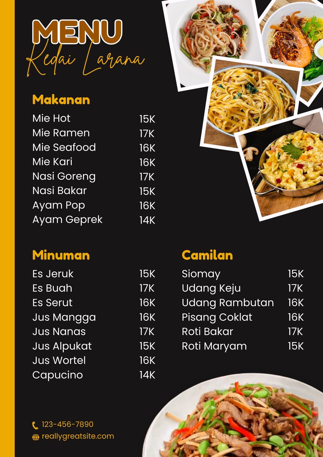 Desain Menu Makanan & Minuman Spesial Gratis | Canva