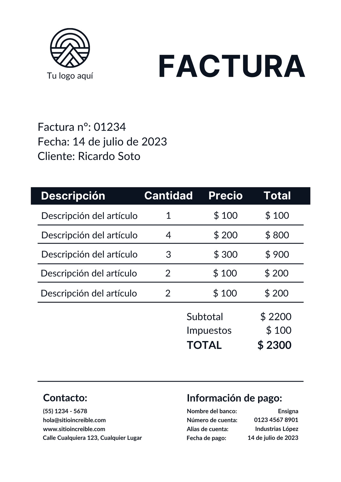 Generador gratuito de facturas - Plantillas de facturas gratis | Canva