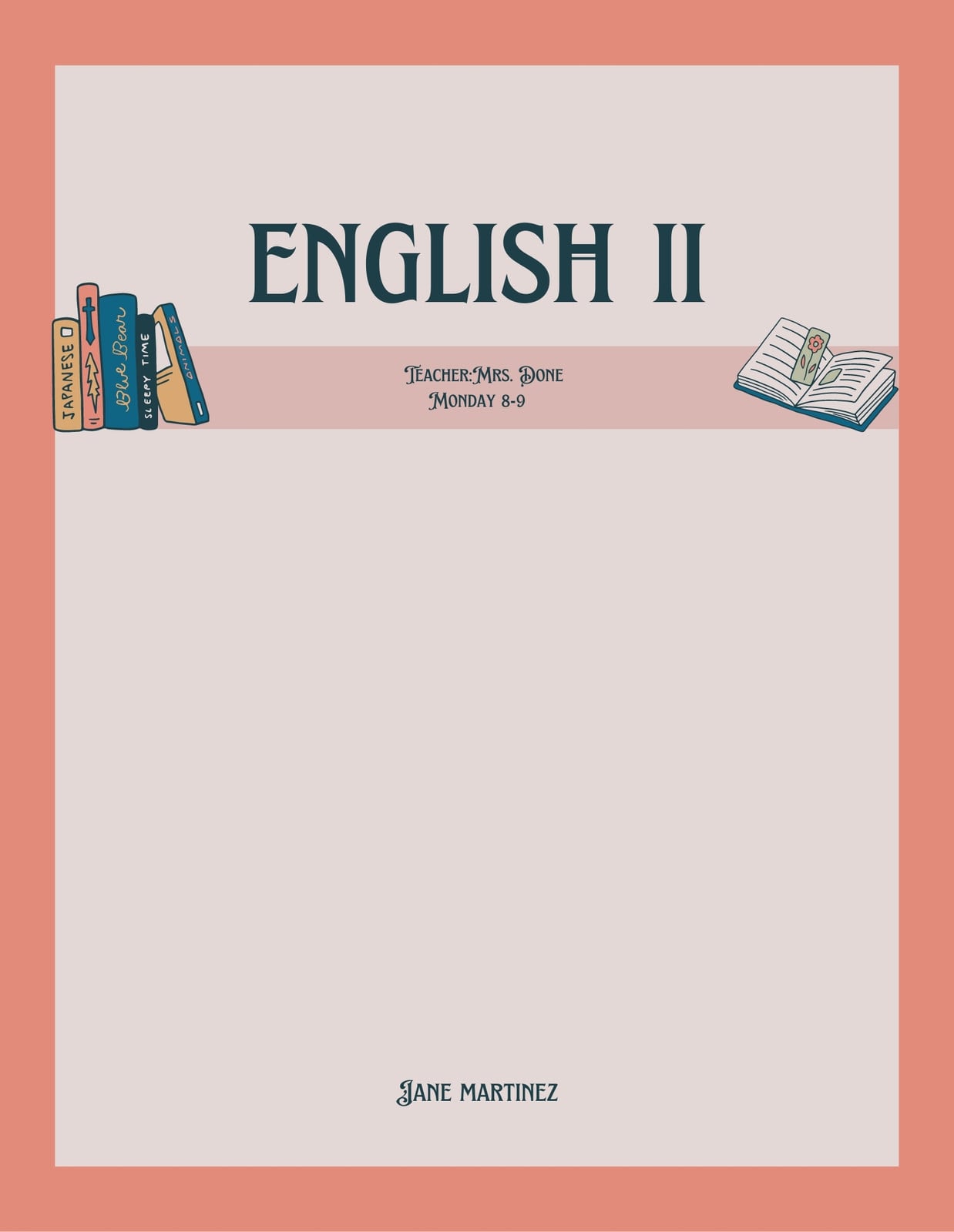 Free customizable English notebook cover templates | Canva
