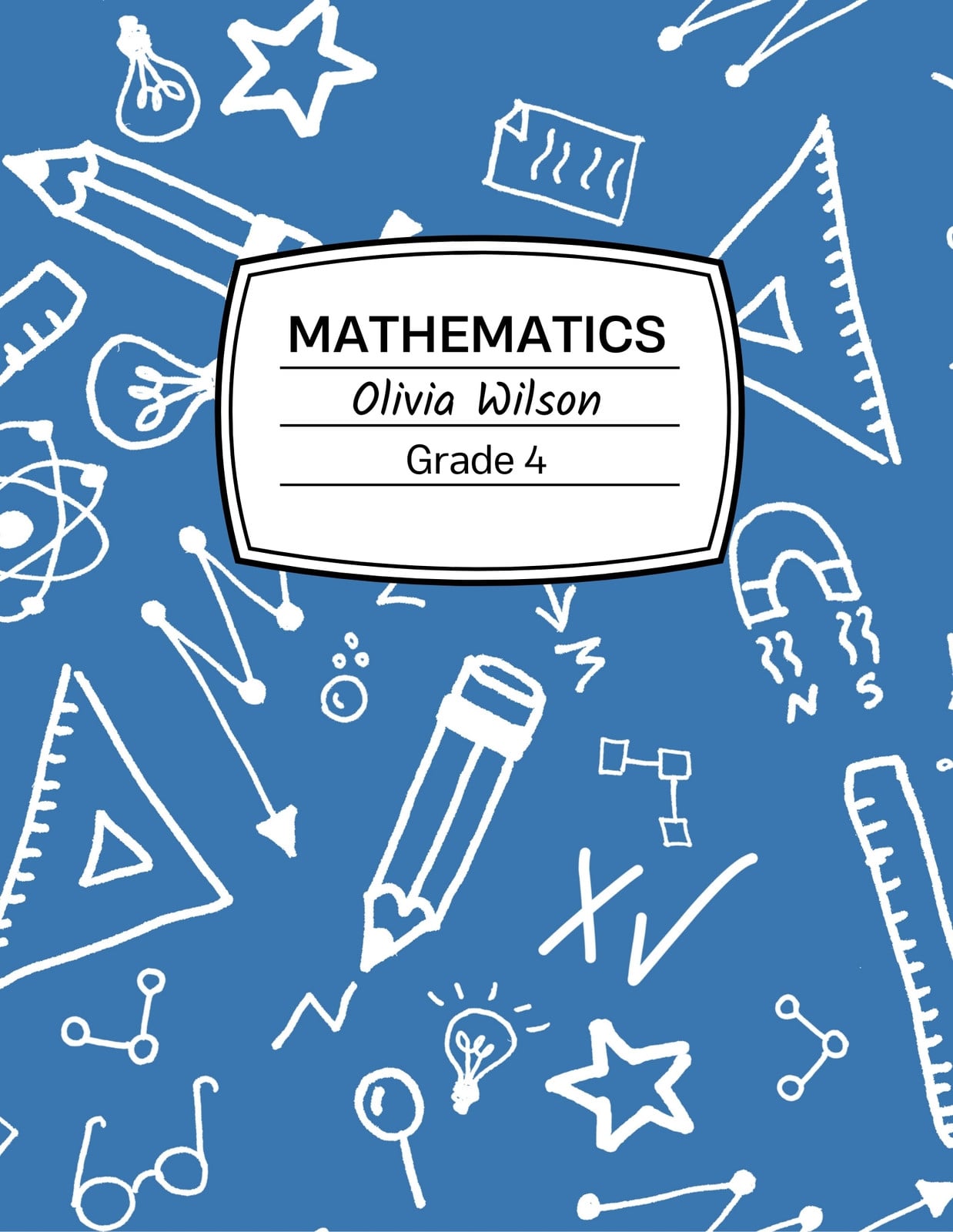 Free printable custom math notebook cover templates | Canva