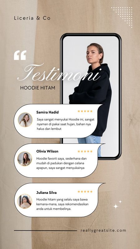 Gratis desain contoh testimoni - Canva