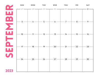 Simple Bold Calendar 2023-2024 - Smartly Designed - Canva