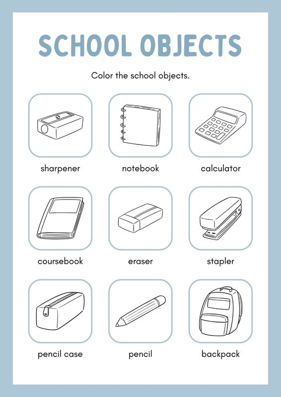 Classroom Objects Coloring Pages For Kids [2025]