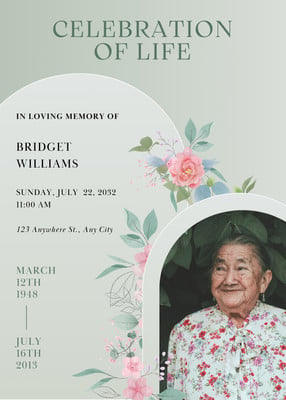 Burial Invitation Cards