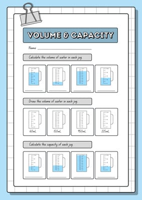Volume And Capacity Worksheets