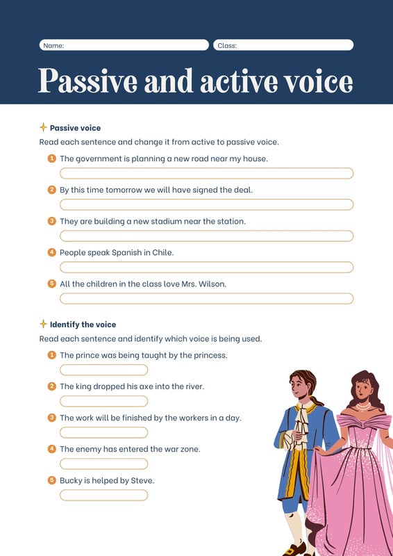 Active Vs Passive Voice Worksheet