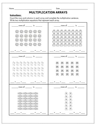 Printable Math Array Worksheets Multiplication Arrays Worksheet Ks1